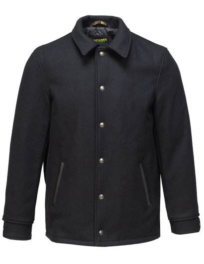 Melton Wool Coachman Jacket with Leather Trim 780USA